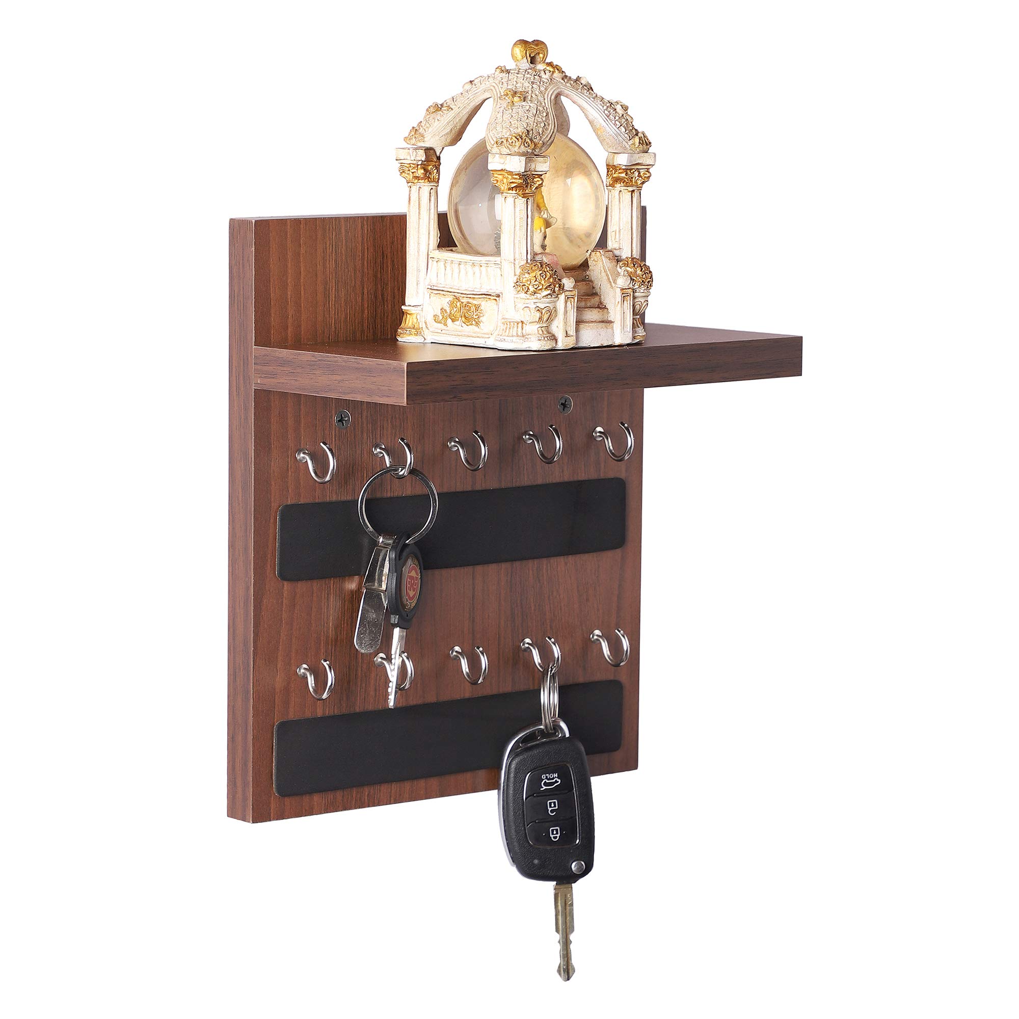 Redwud Brio Engineered Wood Key Holder with 10 Knobs for Home | Hooks ...