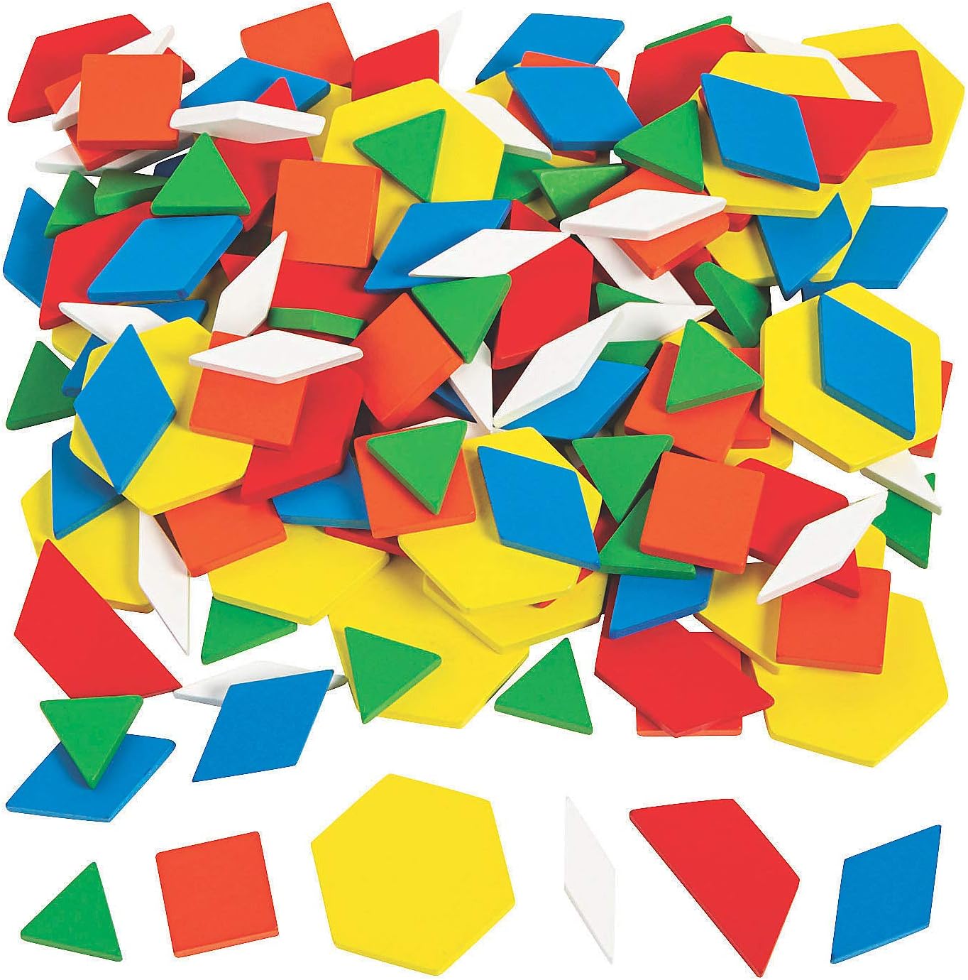 Amazon.com: Fun Express Wooden Pattern Blocks - 250 Pieces ...