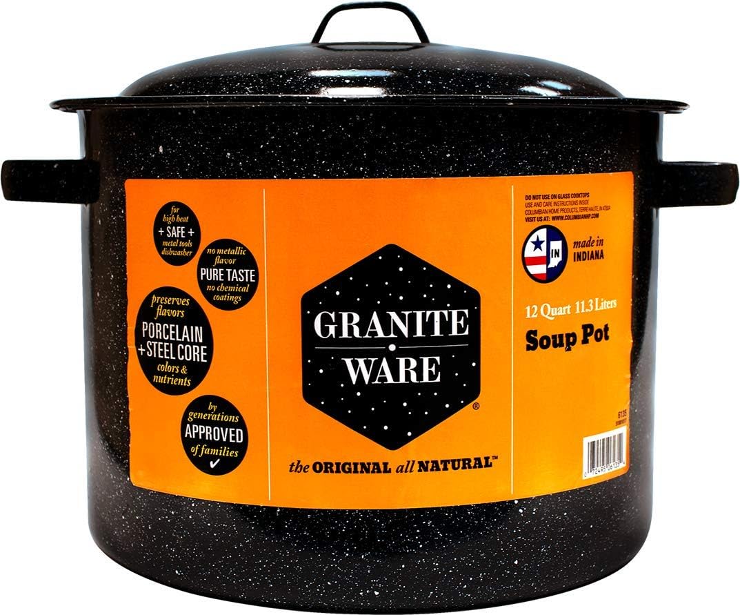 Amazon.com: Granite Ware Porcelain Enamel Stock Pot 10.4 in. 12 qt ...