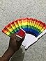 Amazon.com: TKMOS 12 Pack Rainbow Folding Fans Colorful Hand Held Fan ...