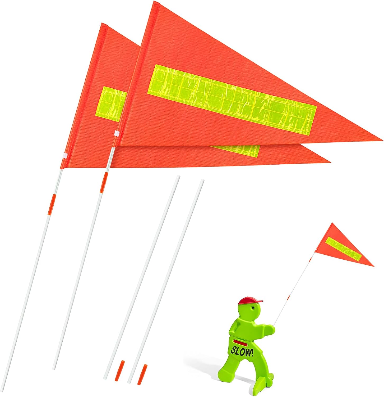 Amazon.com : Replacement Reflective Safety Flags Large Size 2Packs ...