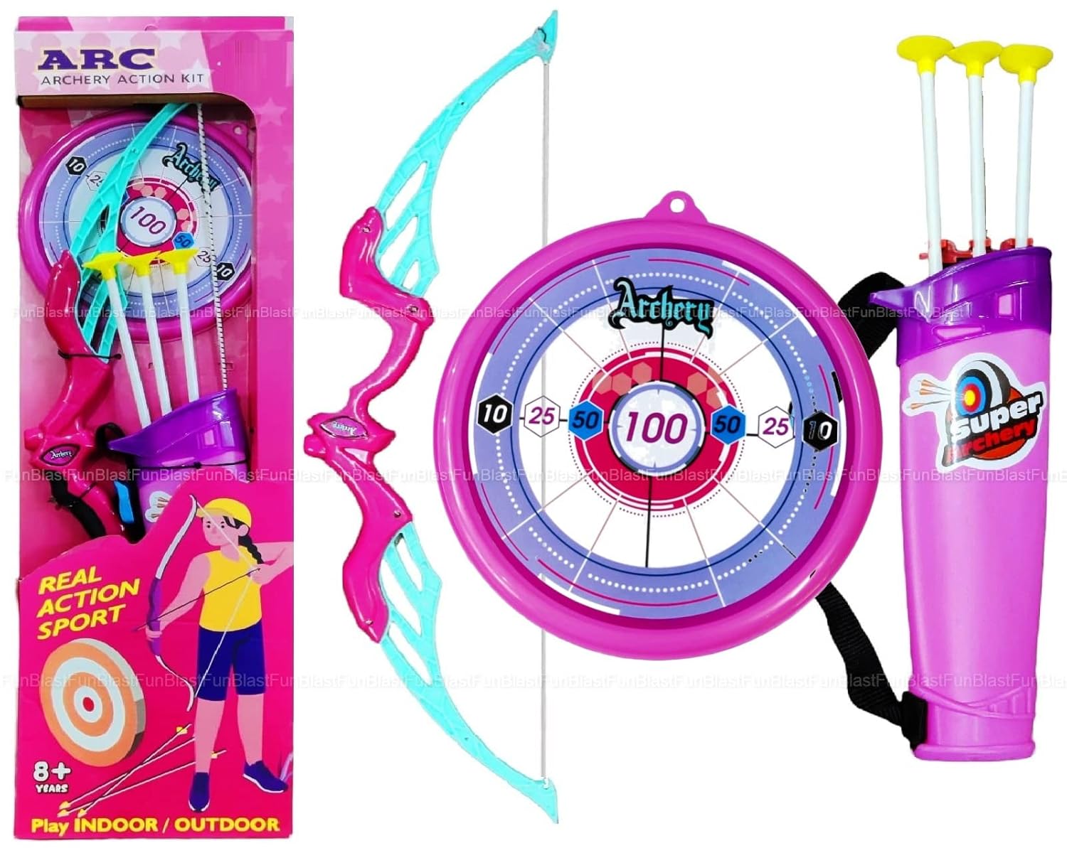 FunBlast Bow and Arrow Toy Set – Target Shooting Archery Toy Set, Real ...