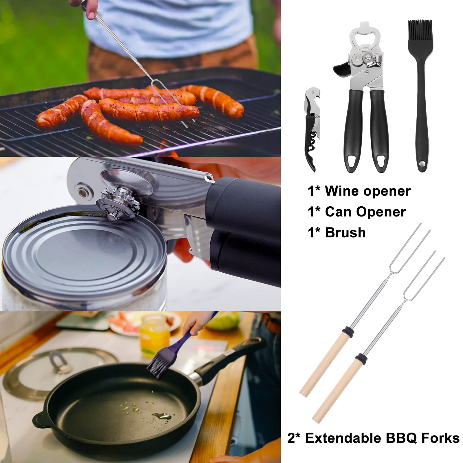 PRETTYFINE 35 Pcs Camping Kitchen Utensil Set Outdoor Kitchen Gear ...