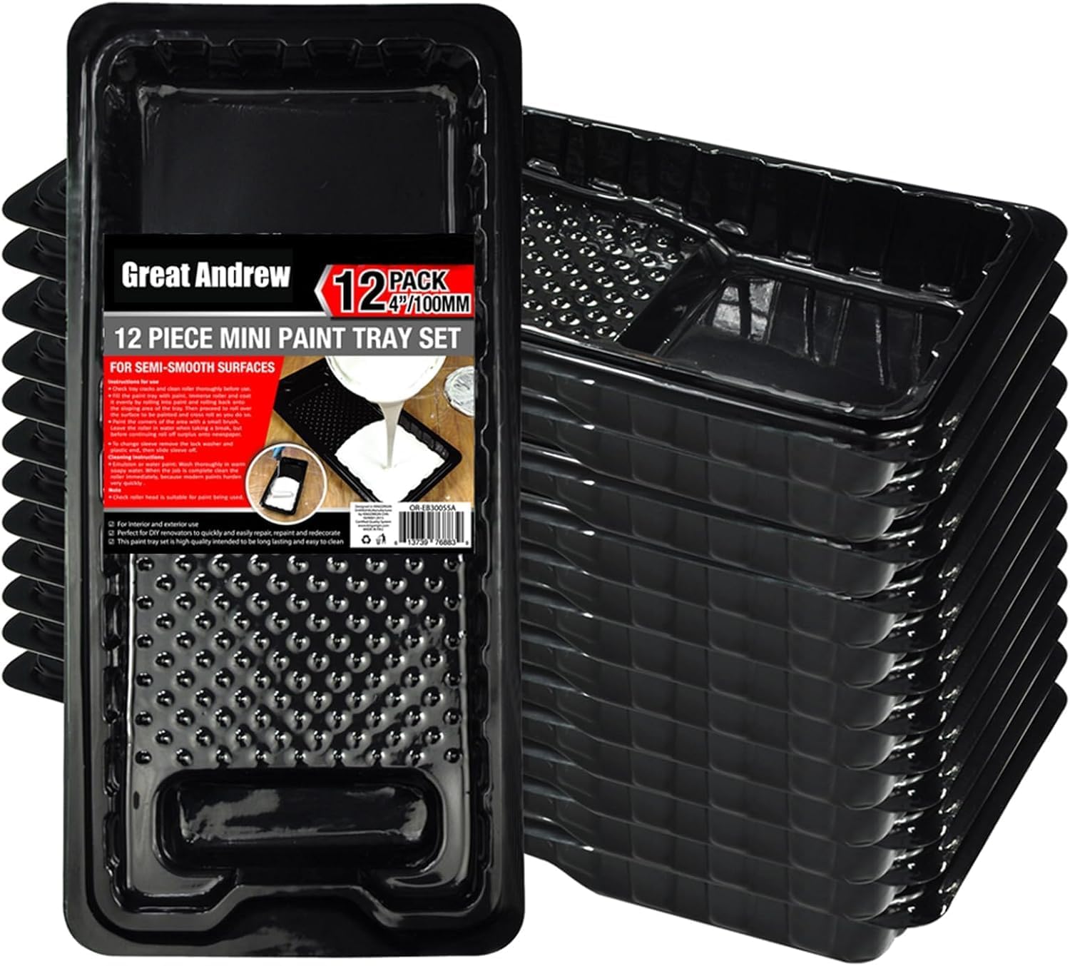 Amazon.com: 16 Pack Paint Trays Plastic Roller Trays Reusable and ...