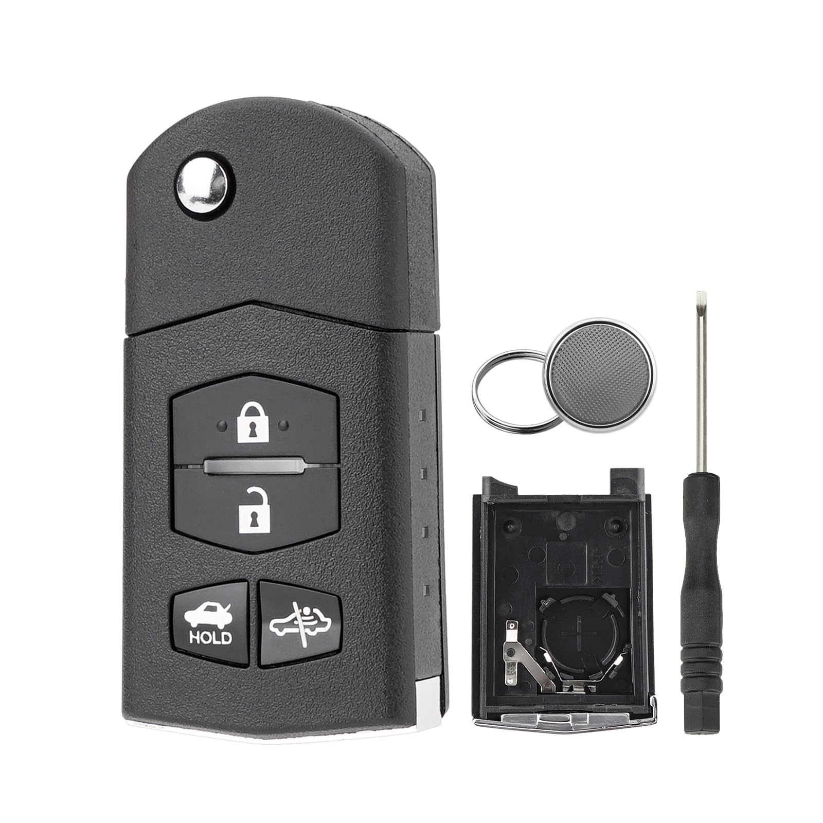 4 button Flip Key Fob Case For Mazda MX-5 RX8 Key Shell replacement for ...