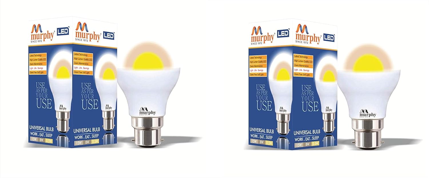 Murphy 15W,8W,0.5W LED Multi Wattage Bulb, Pack of 2 : Amazon.in
