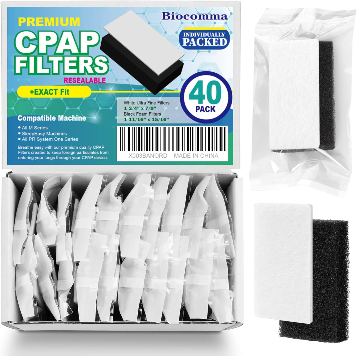 Amazon.com: Biocomma CPAP Filters Foam Filter and Ultra Fine Filters ...