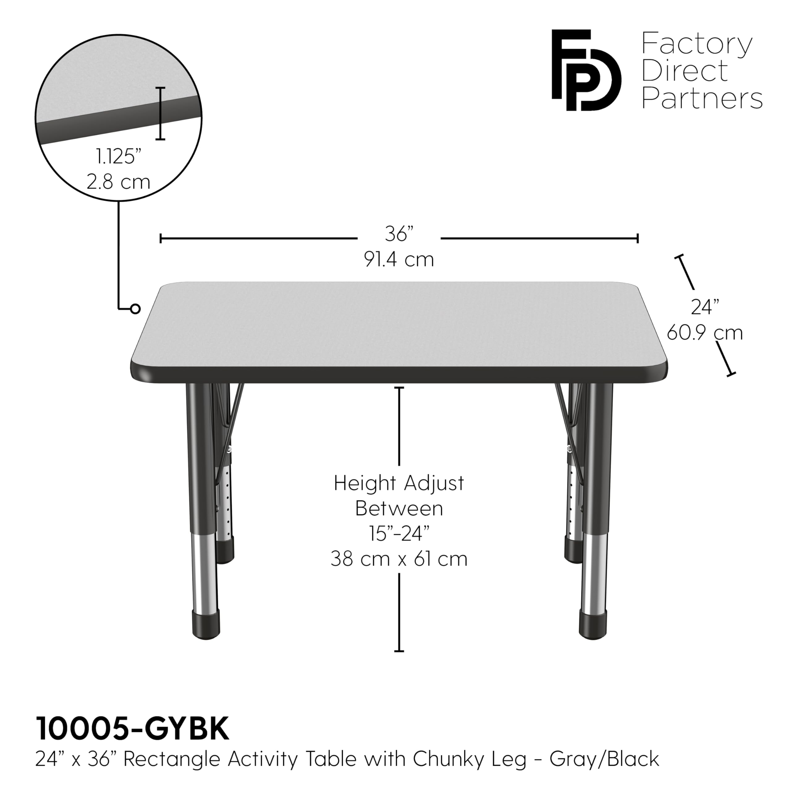 Snapklik.com : FDP Rectangle Activity School And Classroom Kids Table
