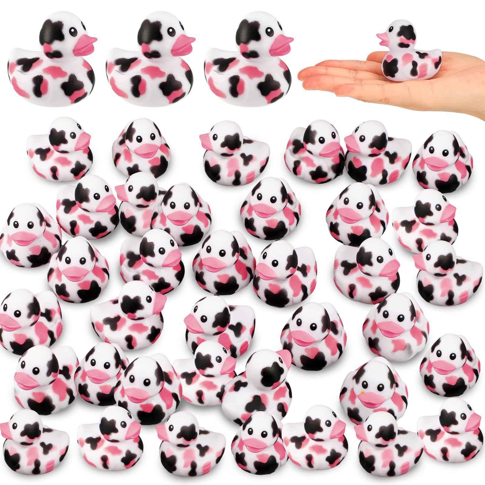 Amazon.com: Poen 48 Pcs Cow Ducks Mini Cow Rubber Duck Bulk Cowboy ...