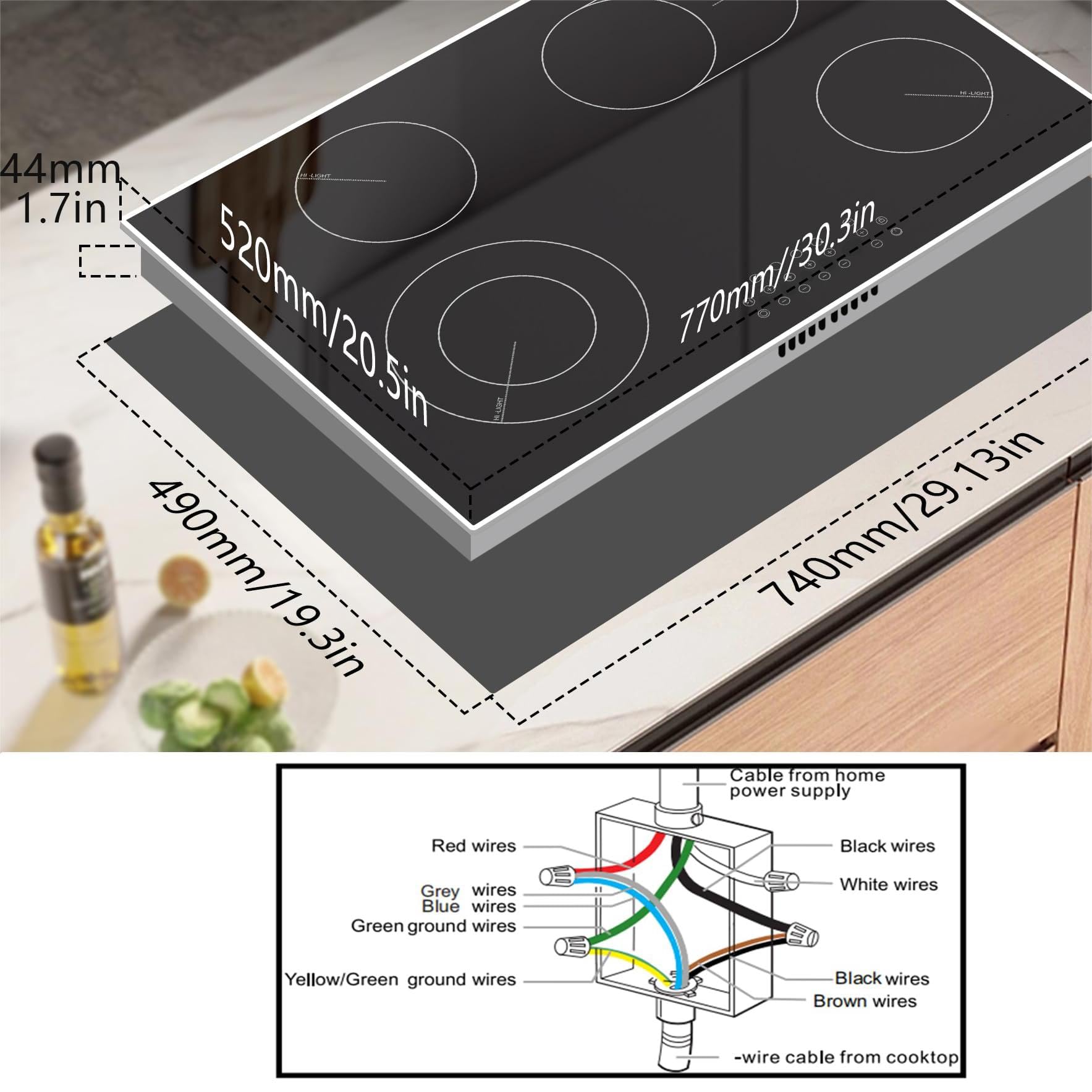 Snapklik.com : Generic 4 Burners Electric Cooktop 30 Inch