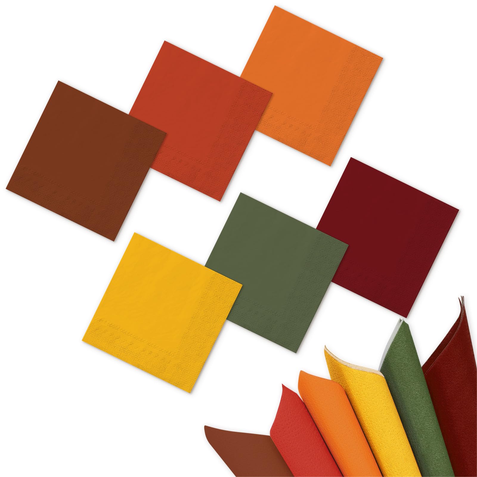 Amazon.com: Whaline 120Pcs Fall Colors Cocktail Napkin Autumn Brown ...