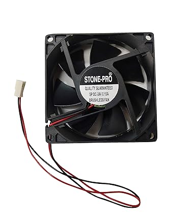STONE-PRO 24 Volts Desktop PC Cabinet Fan 3-Inch Square (80 * 80 * 25 ...