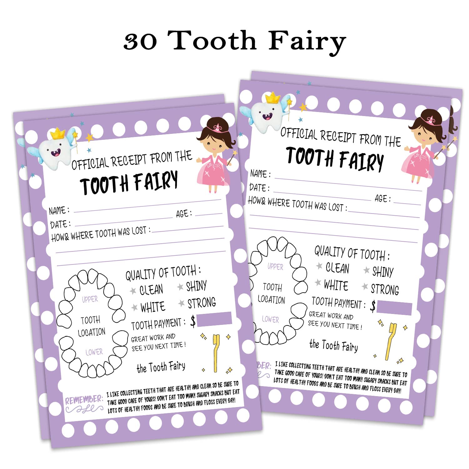 Snapklik.com : Tooth Fairy Paper Certificate For Kids, Tooth Fairy ...