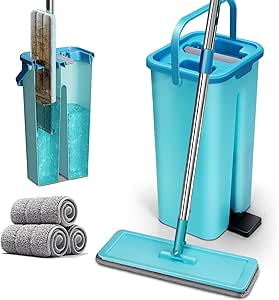 Masthome Mop and Buckets Sets, Flat Floor Mop Cleaning System with 360 Rotating Head, Mops for ...