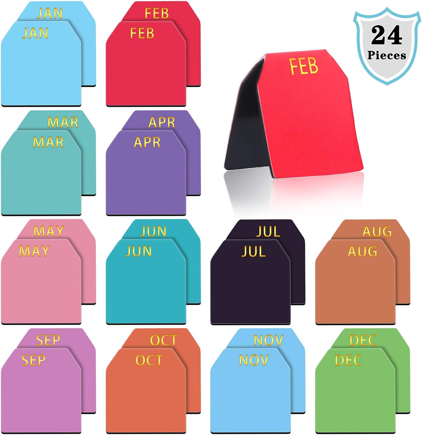 Amazon.com : 24 Pieces Monthly Magnetic Planner Tabs Monthly Calendar ...