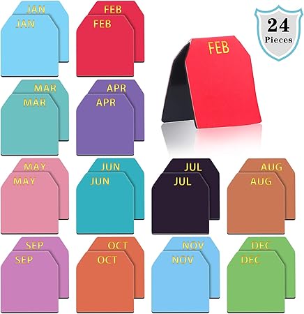 Amazon.com : 24 Pieces Monthly Magnetic Planner Tabs Monthly Calendar ...