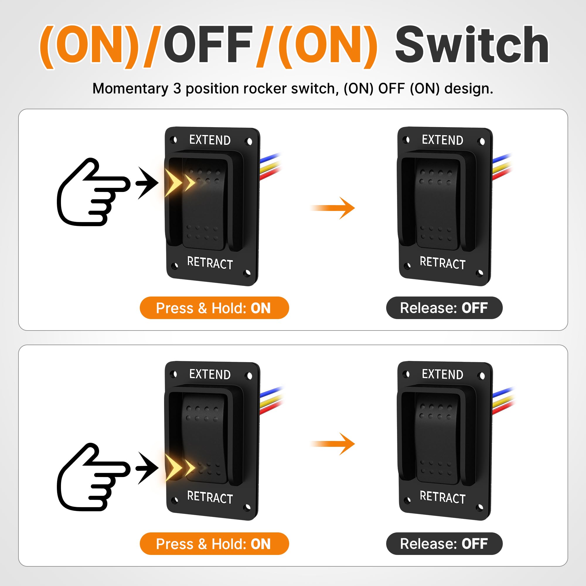 Snapklik.com : Reverse Polarity Switch 12V 3 Way Momentary Rocker ...