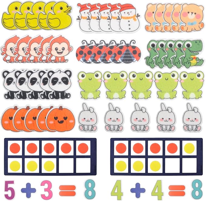 Amazon.com: CHEFAN Felt Ten-Frame Set Math Manipulative Counter for ...
