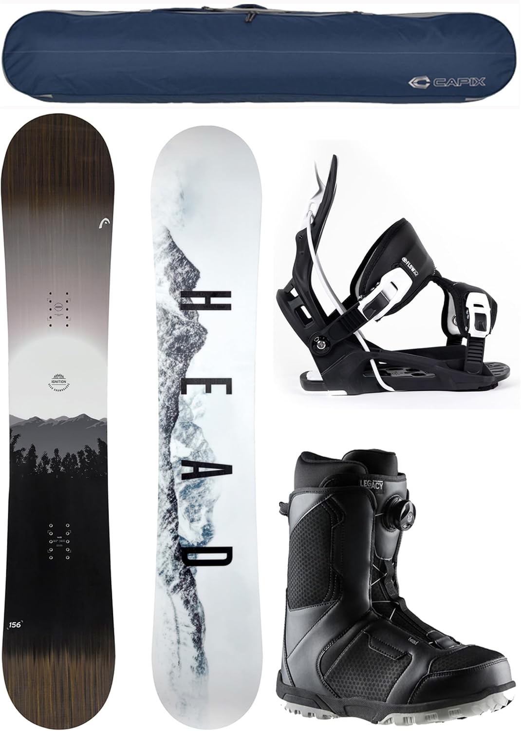 Amazon.com : Head Ignition All Mountain Men's Snowboard Package Flow ...