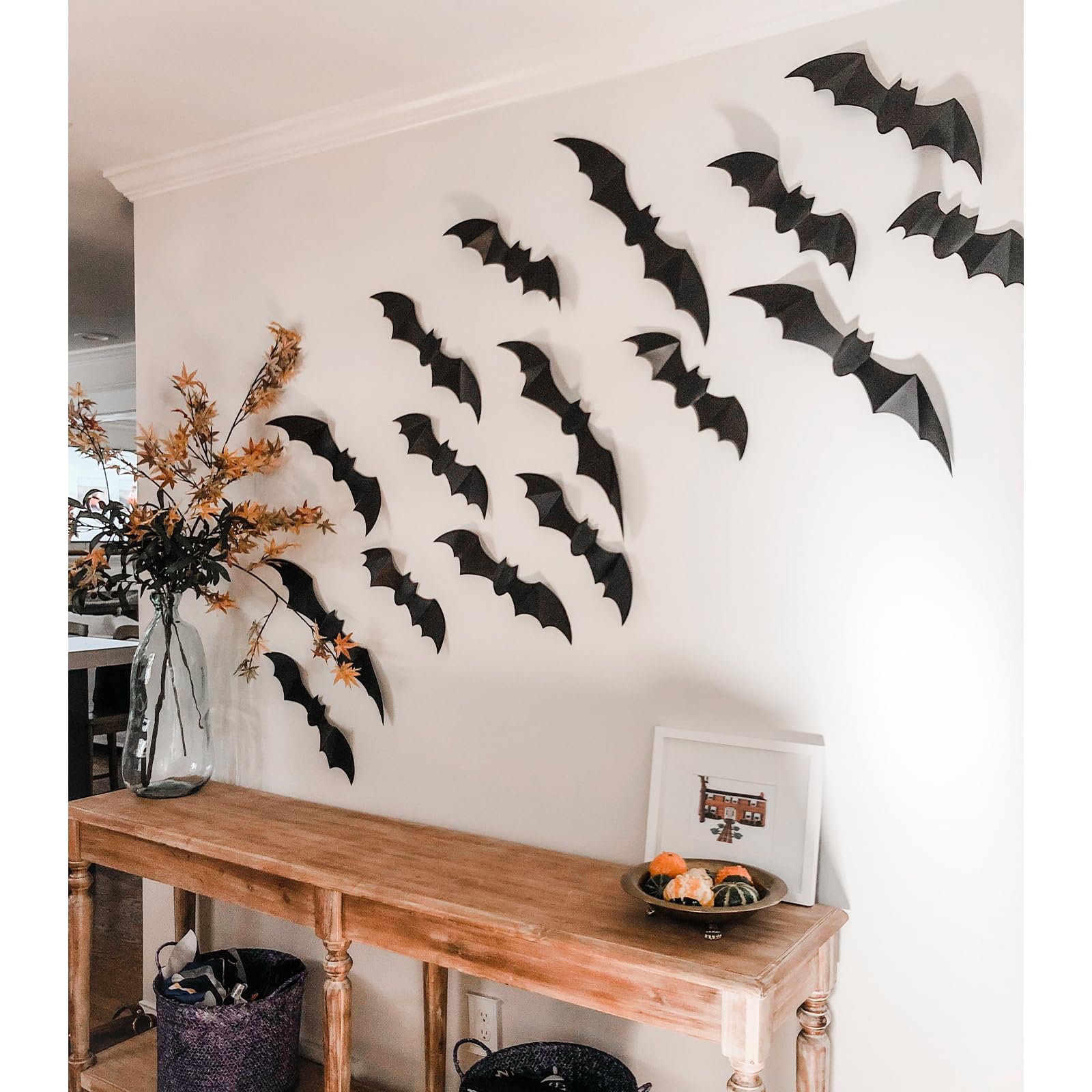 Amazon.com: Big Size Bat Wall Decor Stickers, 124pcs Indoor Large Bats ...