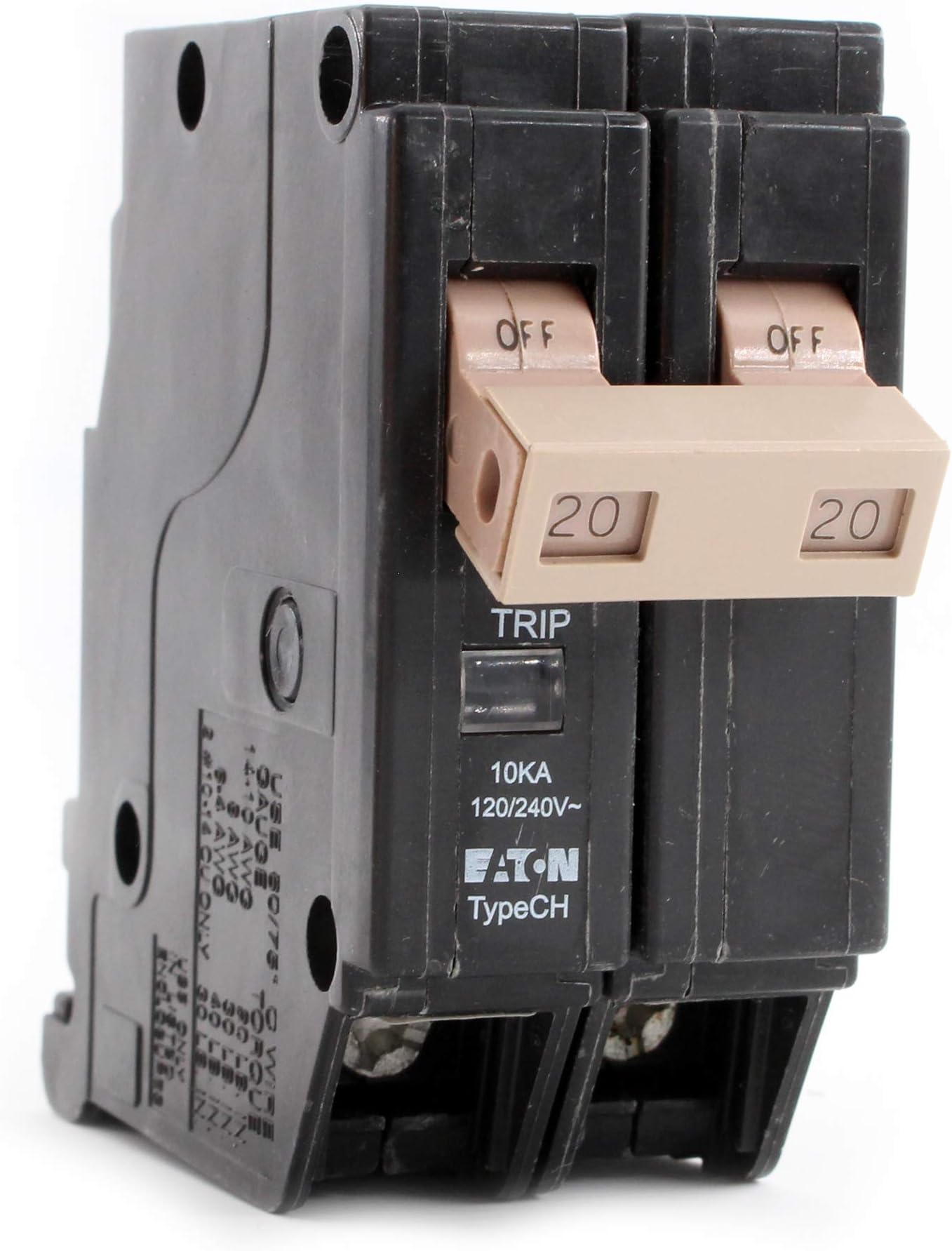 Eaton CHF220 Series 20A DP Circuit Breaker, No Size, Black - Magnetic ...
