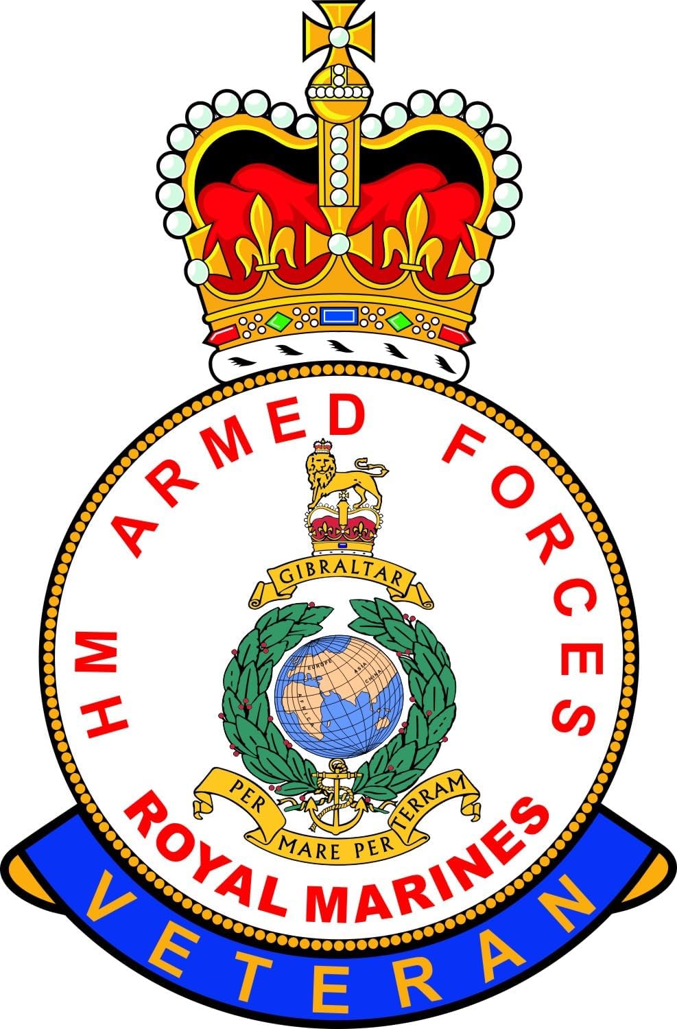 ROYAL MARINES COMMANDO CAP BADGE STICKER - Ideal for tablets, laptops ...
