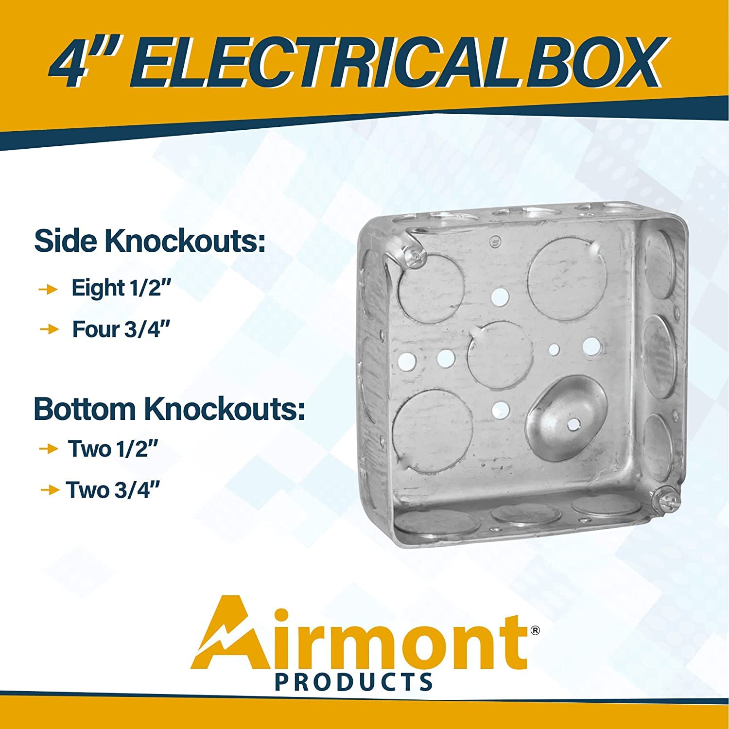 Snapklik.com : (12 Pack) 4 Square Electrical Box, Drawn Construction ...