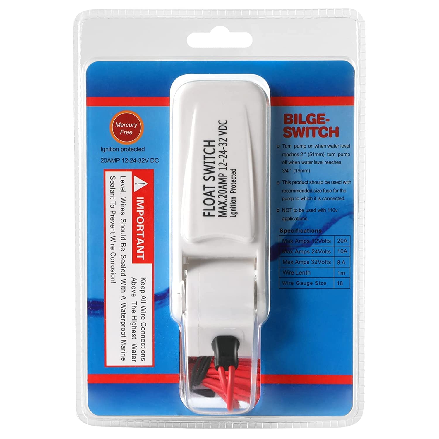 Snapklik.com : Bilge Float Switch, Automatic Bilge Pump Float Switch ...