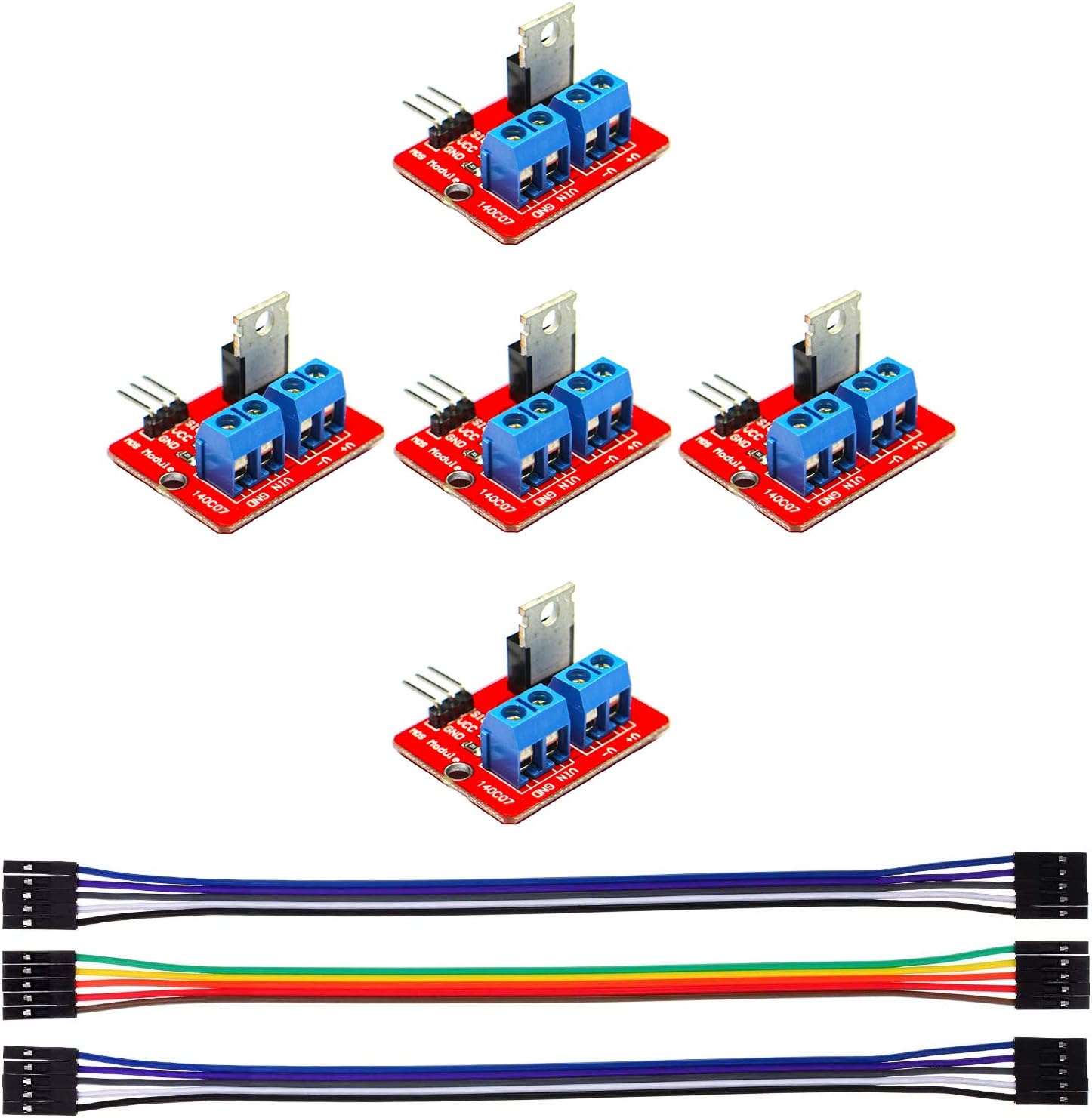 AIHJCNELE 5pcs IRF520 MOSFET Driver Module MOS Tube FET MCU Driver ...