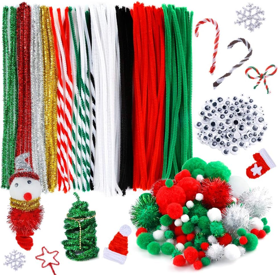 Caydo 350 Pieces Christmas Pipe Cleaners Set, Including 120 Pieces Pipe ...