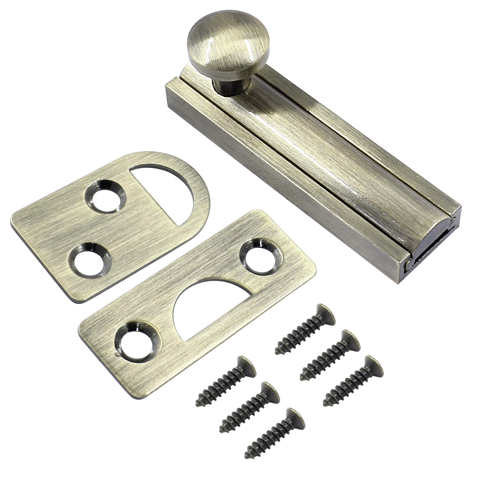Snapklik.com : 1 Pack Solid Brass 2 Inch Surface Bolt, Bronze Slide ...