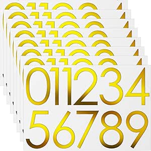 Amazon.com: Zonon 88 Pcs 8 Sheets Large Number Stickers 3 Inch Mailbox ...