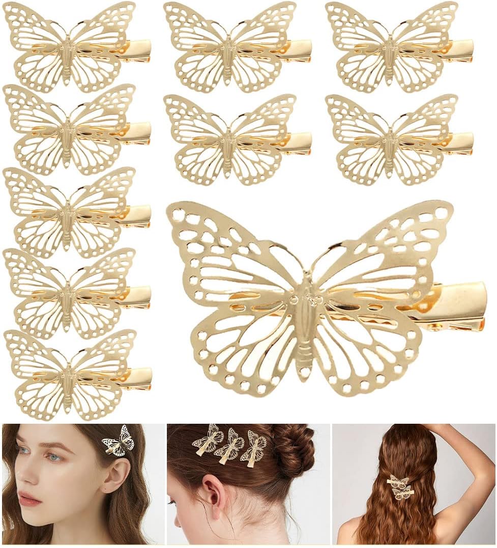 Amazon.com : OBTANIM Butterfly Hair Clips, 12 Pcs Cute Metal Butterfly ...