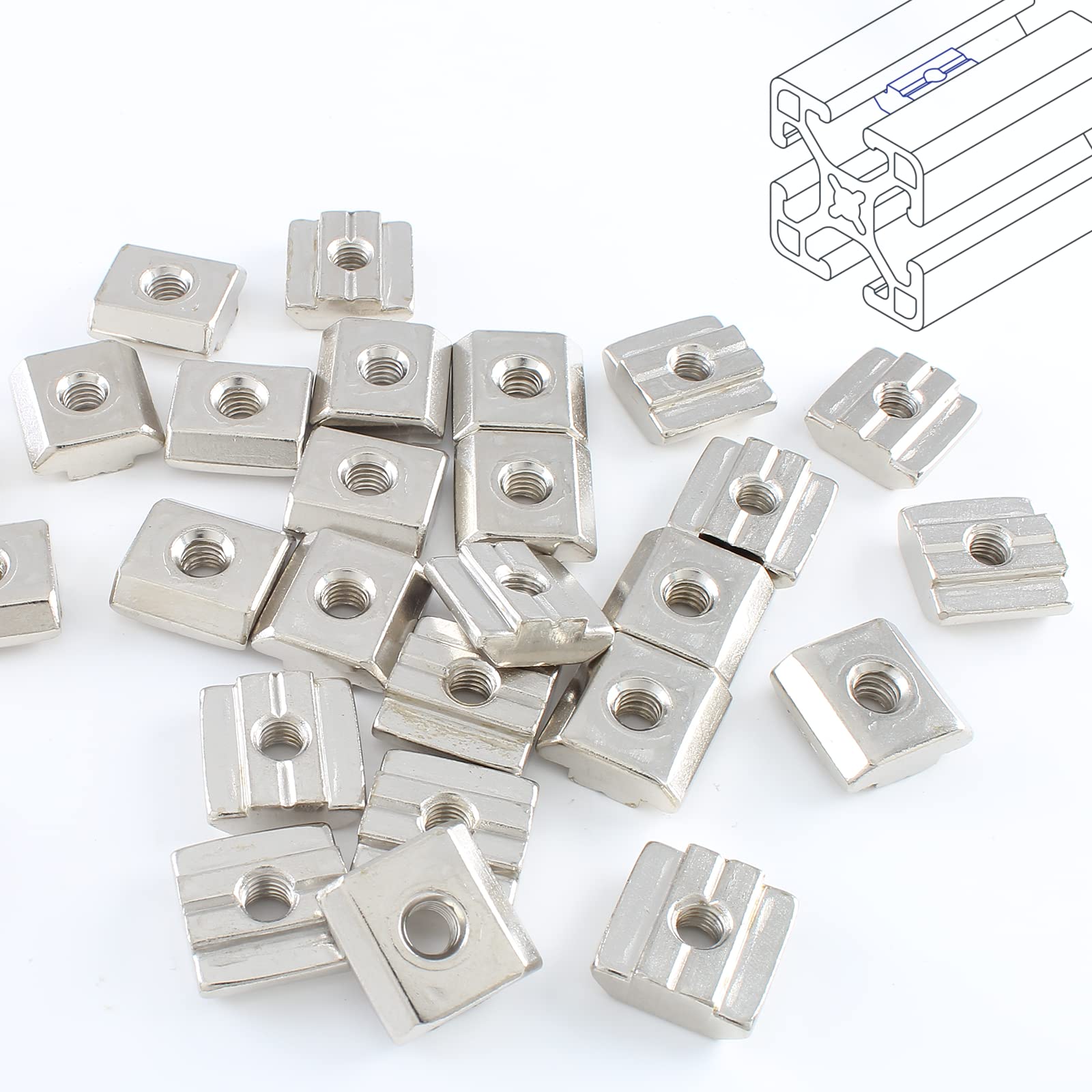 Snapklik.com : Rierdge 50 Pcs 3030 Series Sliding T Nuts Metric M5 ...