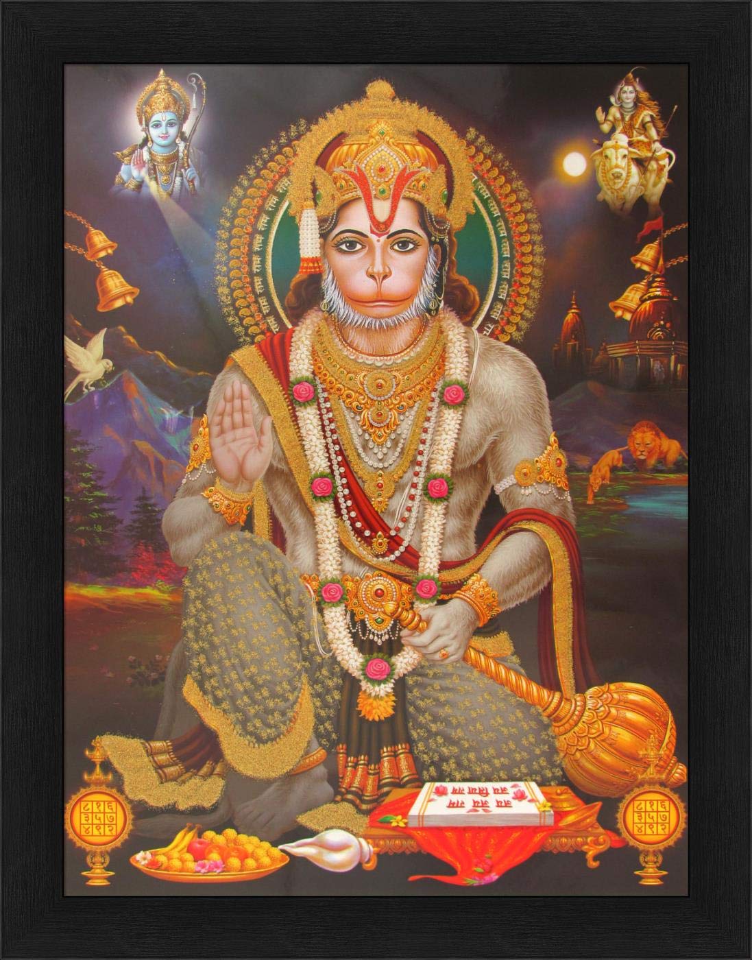 Avercart Shree Hanumanji Poster 12x16 inch Framed (With frame size ...