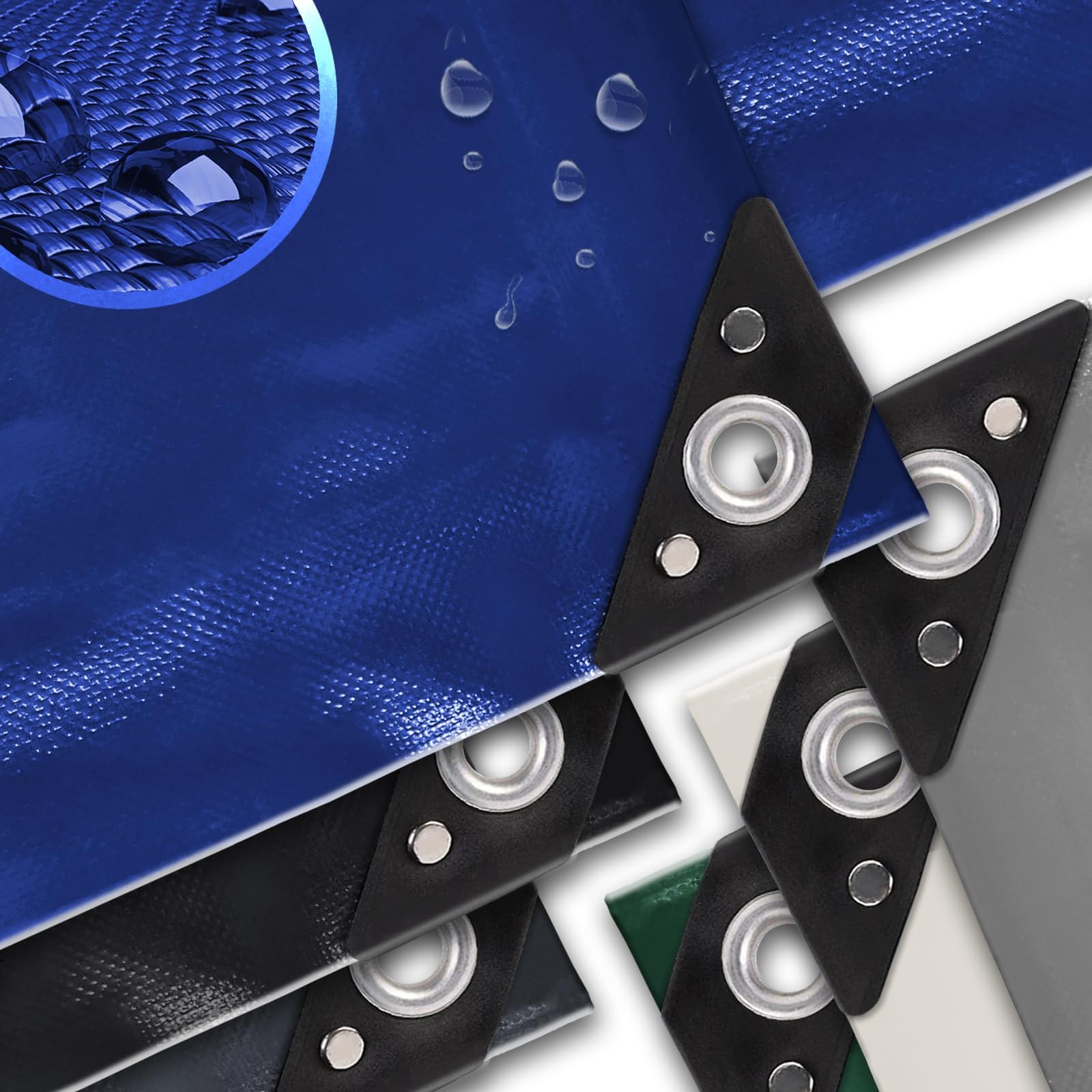 Abdeckplane mit Ösen - PVC, 650g/m2, wasserdicht, wetterfest, UV Schutz ...