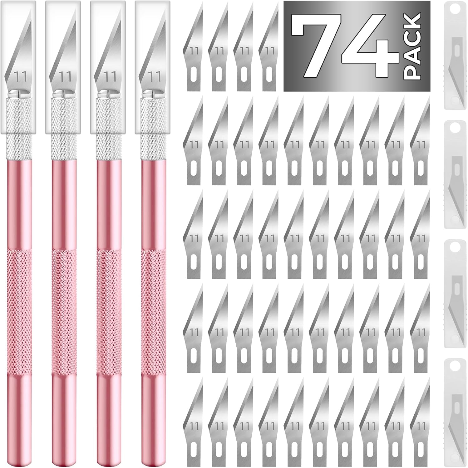 JTIEO Exacto Knife,74 Pack Hobby Knife with 4 Upgrade Sharp Hobby ...