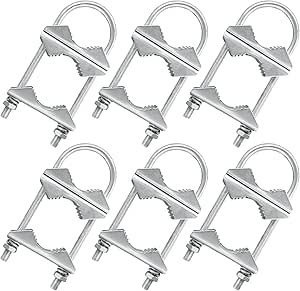 Amazon.com: Double Antenna Mast Clamp V Jaw Block with U Bolts, Heavy ...