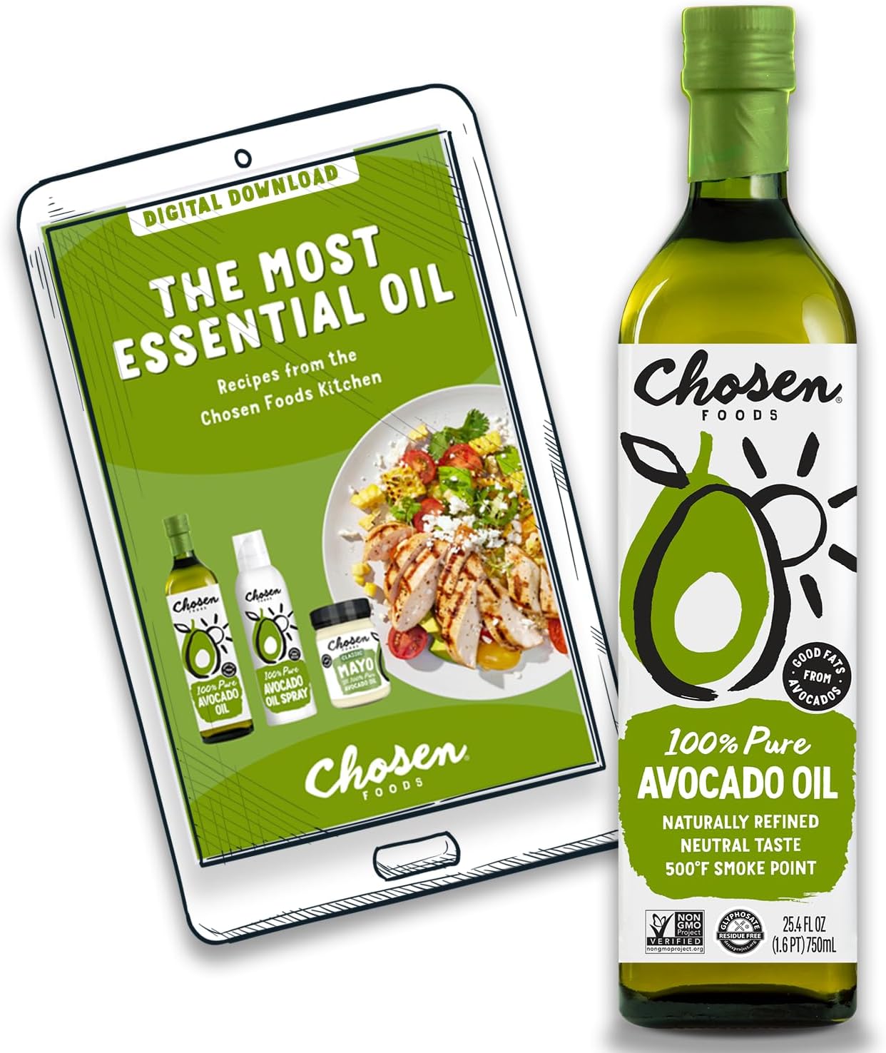 Amazon.com : Chosen Foods 100% Pure Avocado Oil, Keto and Paleo Diet ...