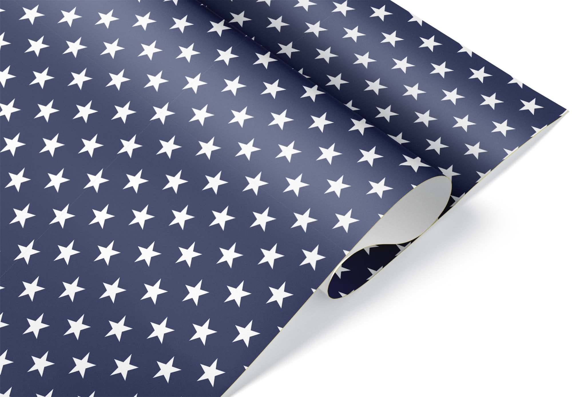 Amazon.com: Blue White Stars Patriotic Gift Wrap Thick Wrapping Paper ...