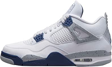 Nike - Air Jordan 4 Retro 308497 106, blanco/azul marino medianoche ...