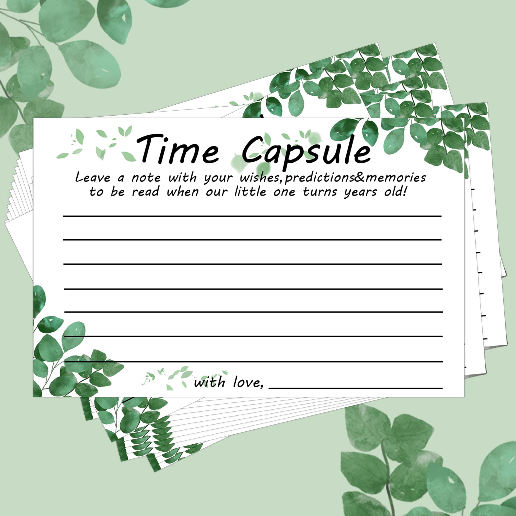 Amazon.com: Green Plants Time Capsule Cards 1st Birthday or Baby Shower ...