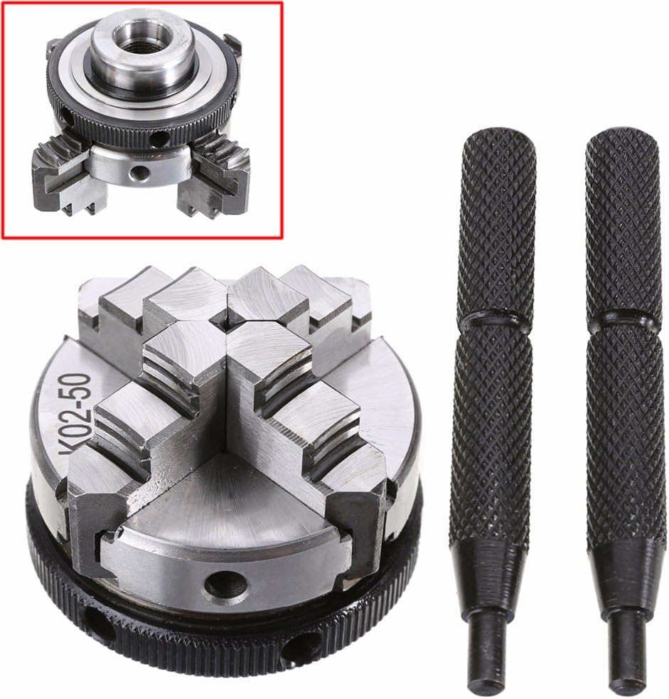 Self-Centering 4 Jaw Lathe Chuck 2" Mini K02-50 M14 Thread Mount Chucks ...
