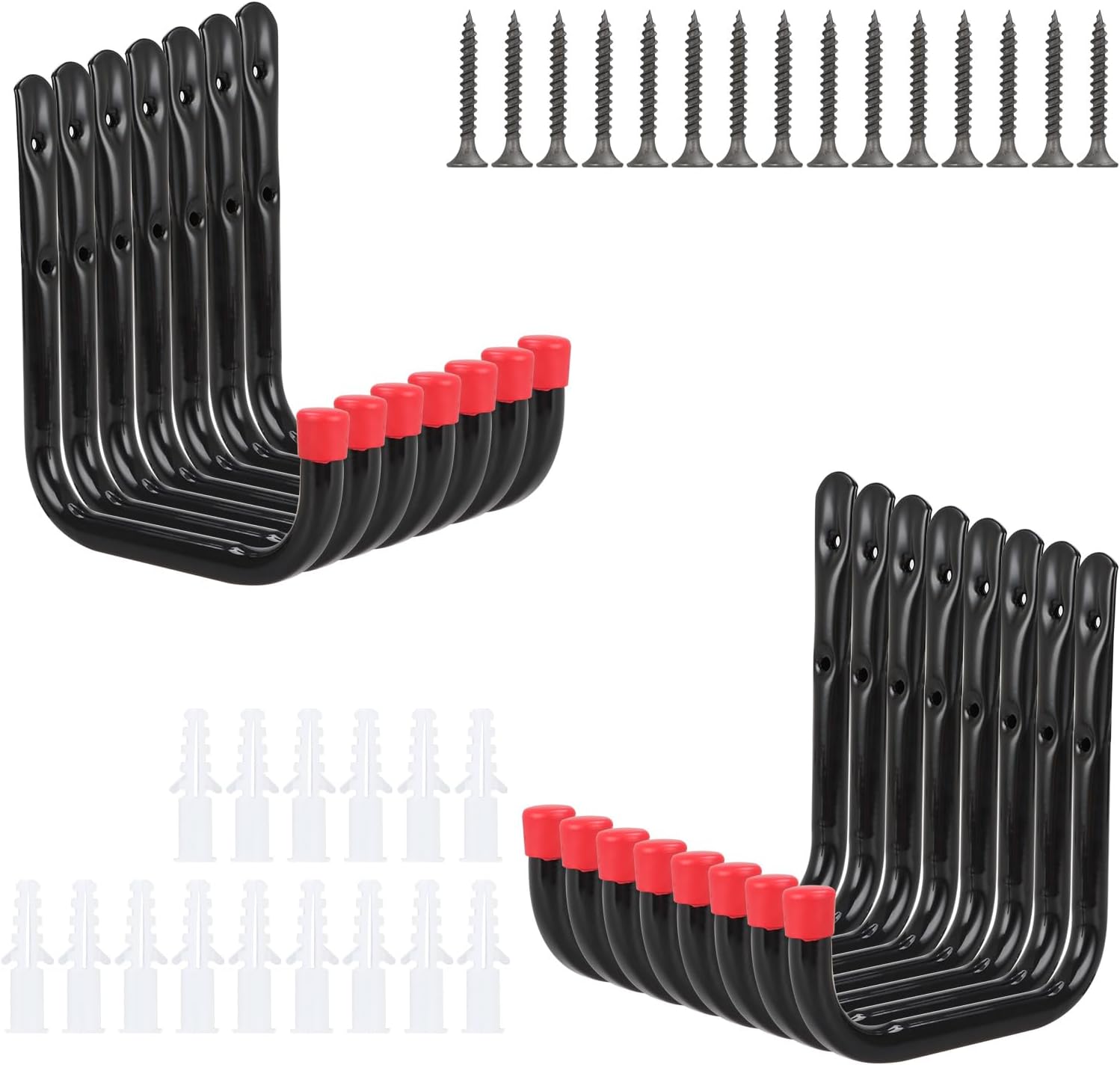 AKOLAFE 15PCS Garage Hooks J Hooks Heavy Duty Ladder Hooks, Black Wall ...