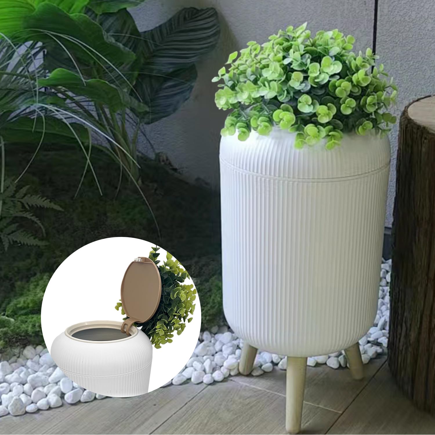 Amazon.com: Yatmung Dog Poop Trash Can Outside - 2.5 Gal Outdoor Poop ...