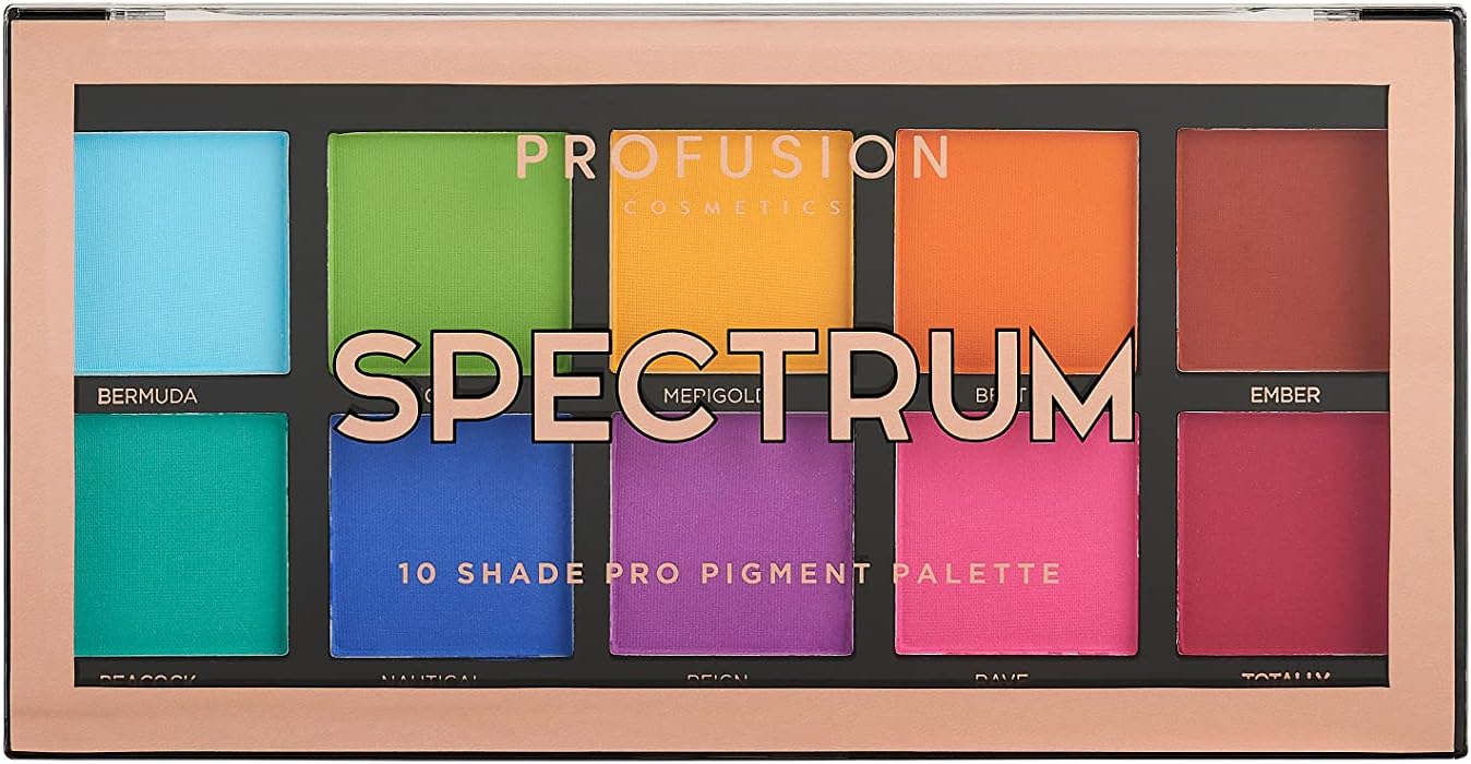 Profusion Cosmetics Spectrum Mixed 10 Shade Eyeshadow Palette (richly ...