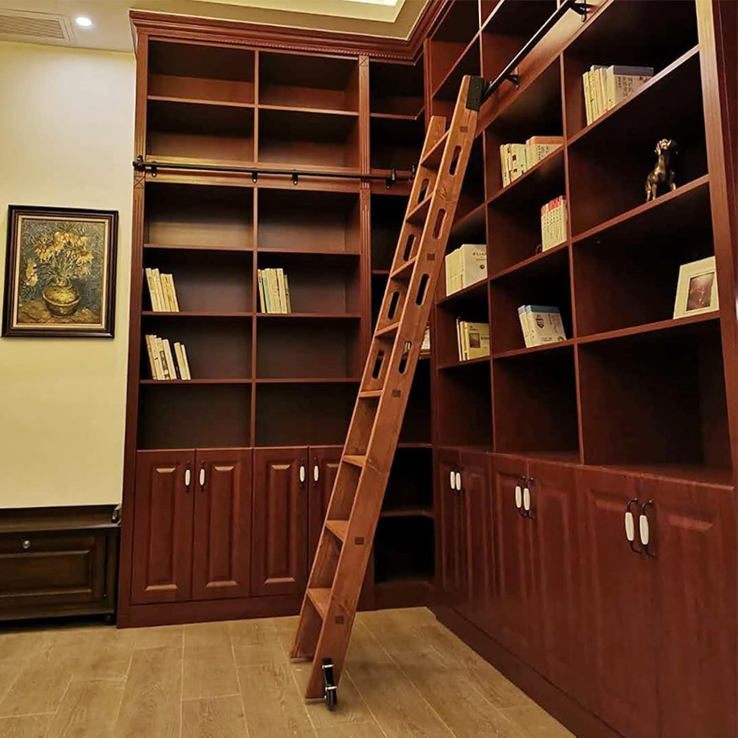 Amazon.com: Rolling Library Ladder Hardware Kit - Sliding Library ...