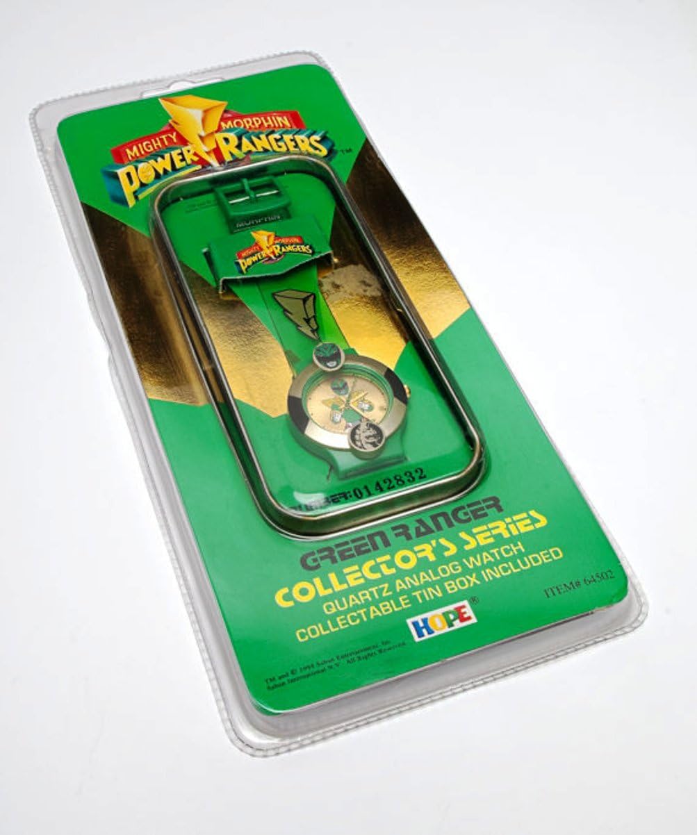 Relógio analógico de quartzo com lata colecionável Mighty Morphin Power ...