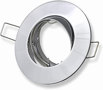 Recessed Spotlight Frame Chrome Round Swivel Super Flat - Aluminium ...