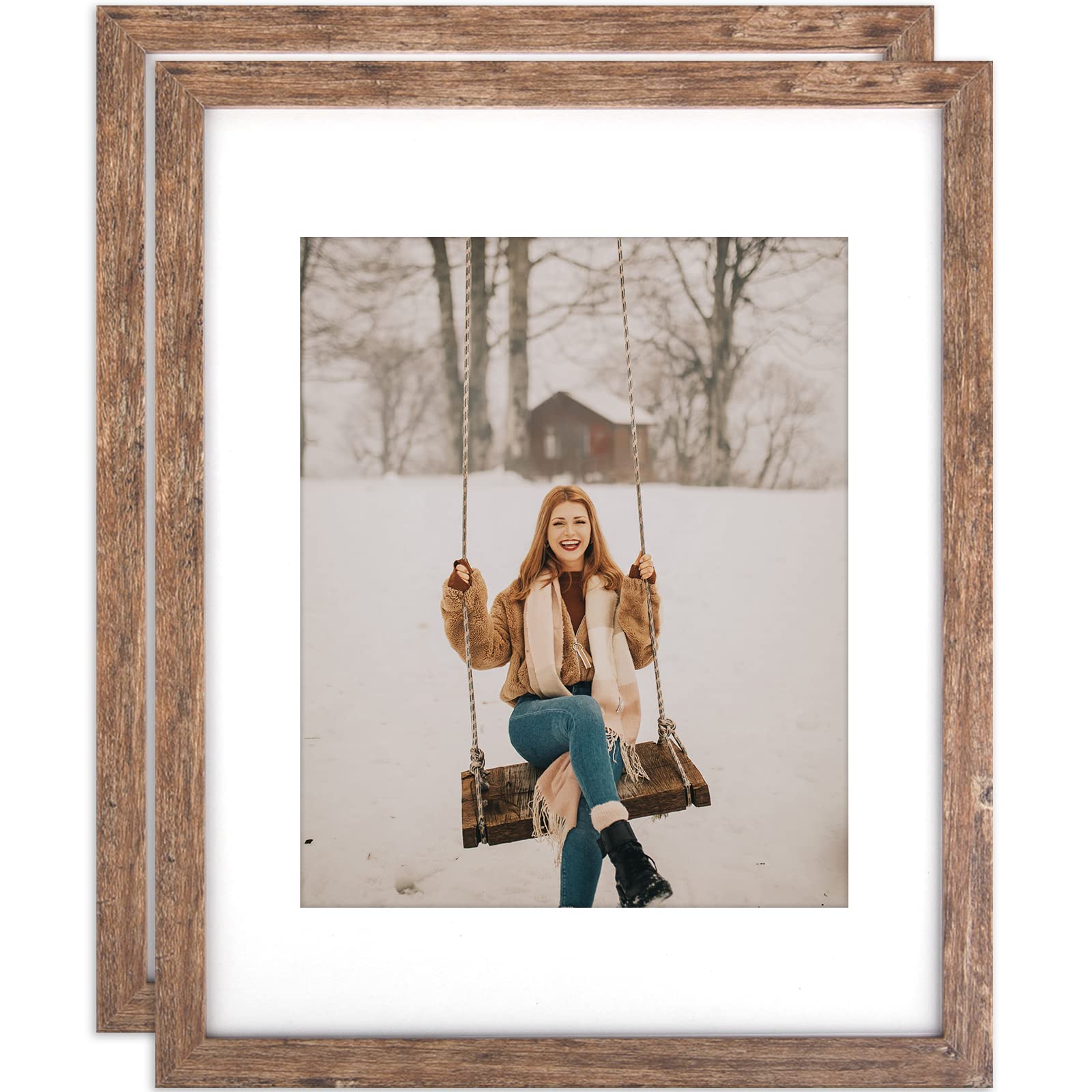 Amazon.com - TOFOREVO Picture Frames 11x14 Set of 2 Rustic Wood Grain ...